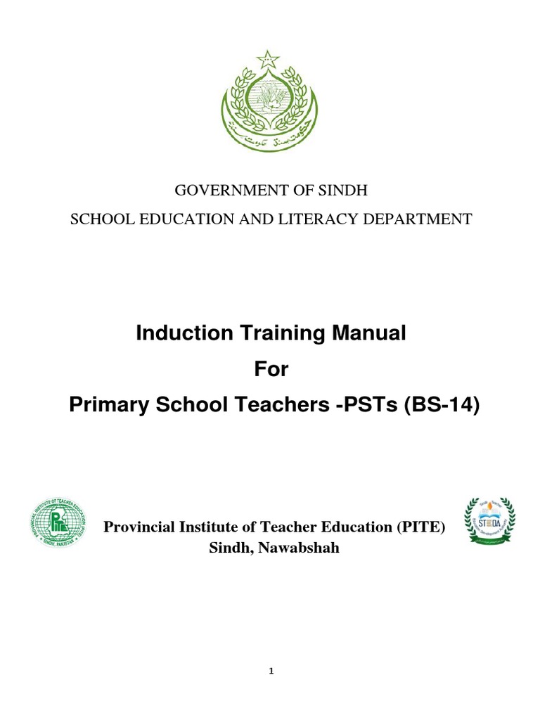 Induction Training Manual For Primary | PDF | Teachers | Curriculum