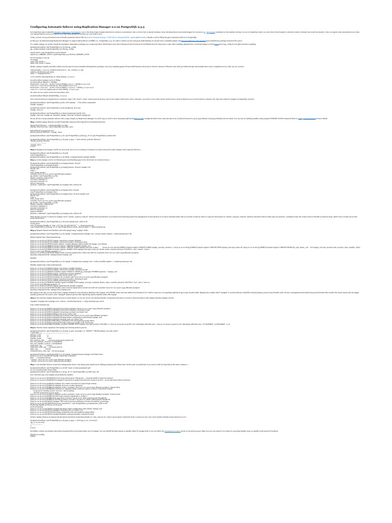 Relational Database Technologies Configuring Automatic Failover Using Replication Manager 2.0 On ...