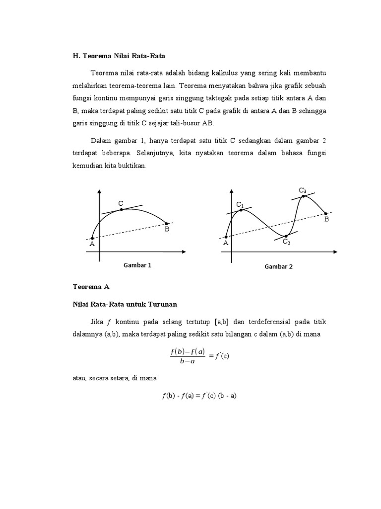 Teorema Nilai Rata-Rata | PDF