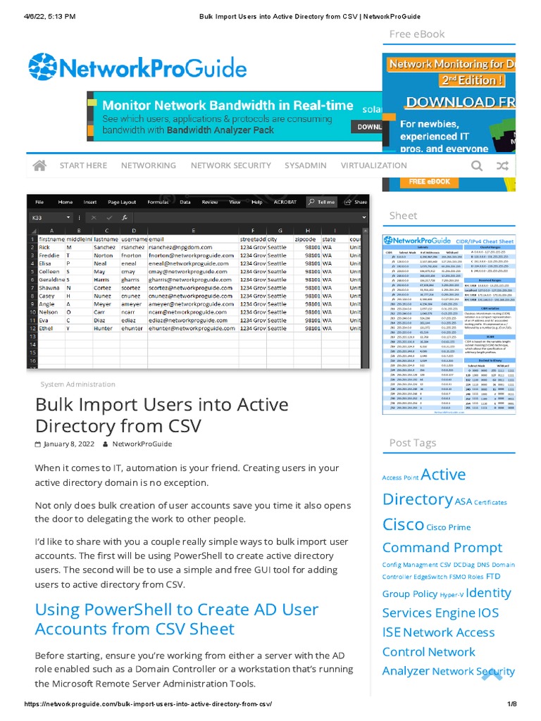 Import Users Into Active Directory From Csv Theitbros