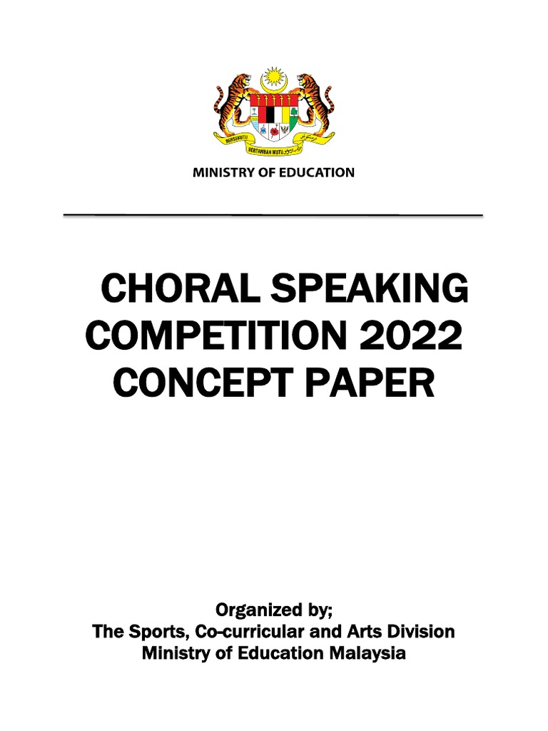 Choral Speaking Competition 2022 Concept Paper | PDF | Choir | Rhythm