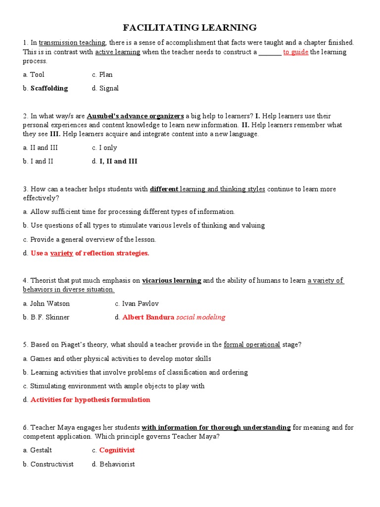 Facilitating Learning: To Guide | Download Free PDF | Learning ...