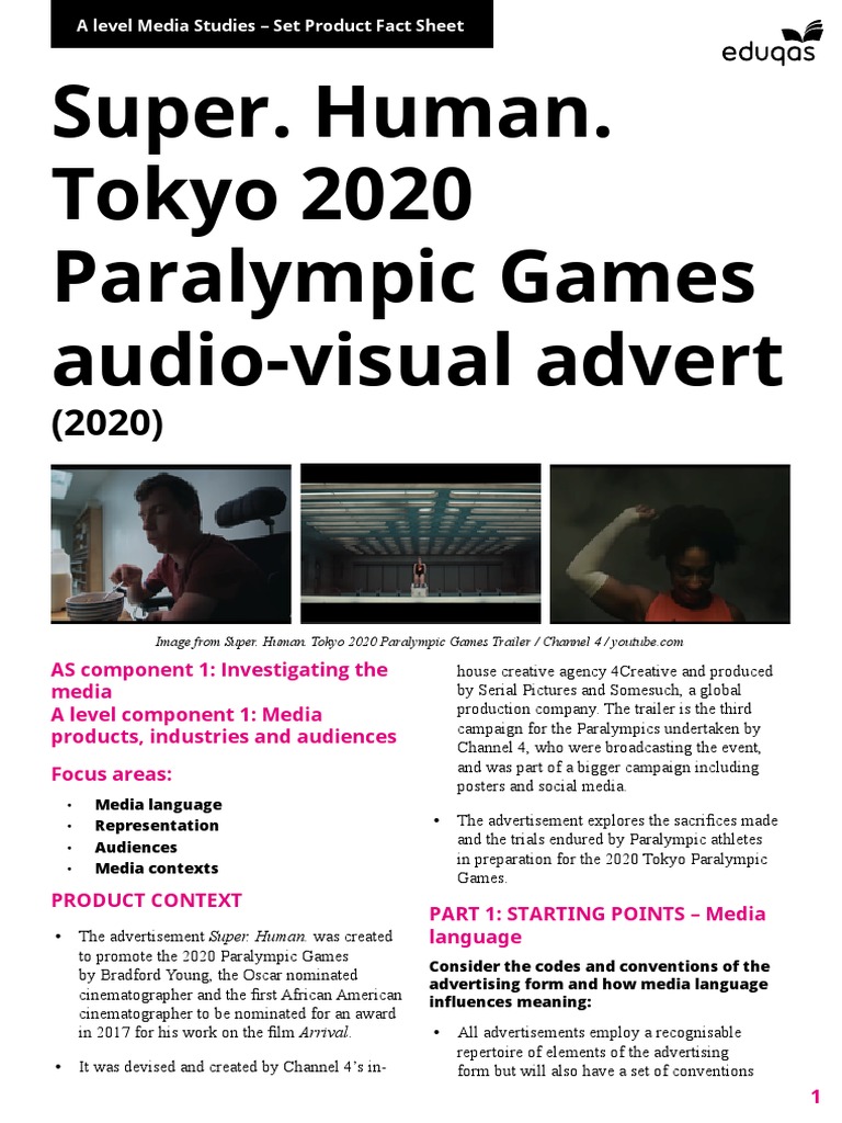 Super. Human. Advert Analysis: Tokyo 2020 | PDF | Advertising ...