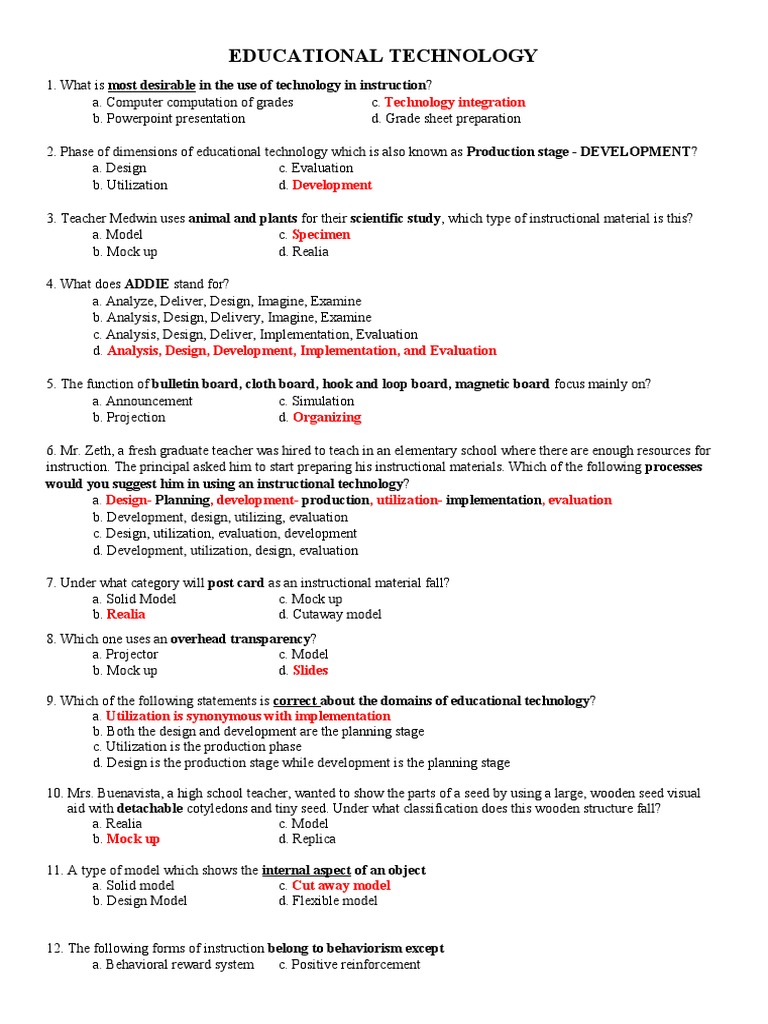 Educational Technology Pdf Educational Technology Learning