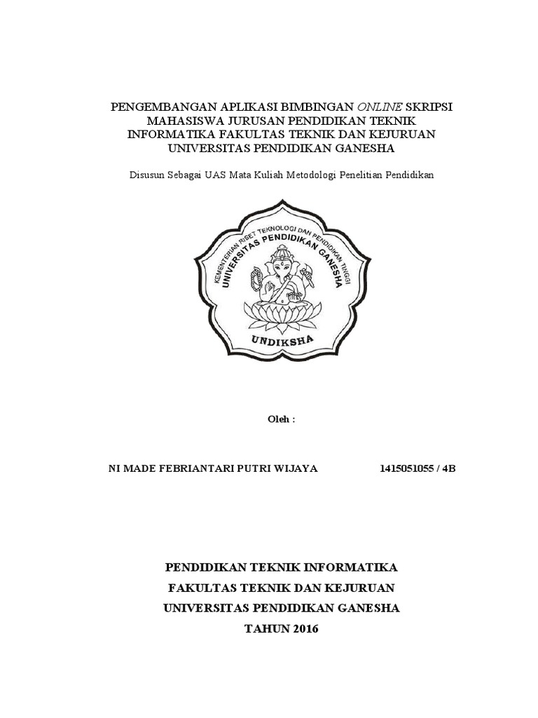 Pengembangan Aplikasi Bimbingan Proposal Dan Skripsi Online Mahasiswa ...