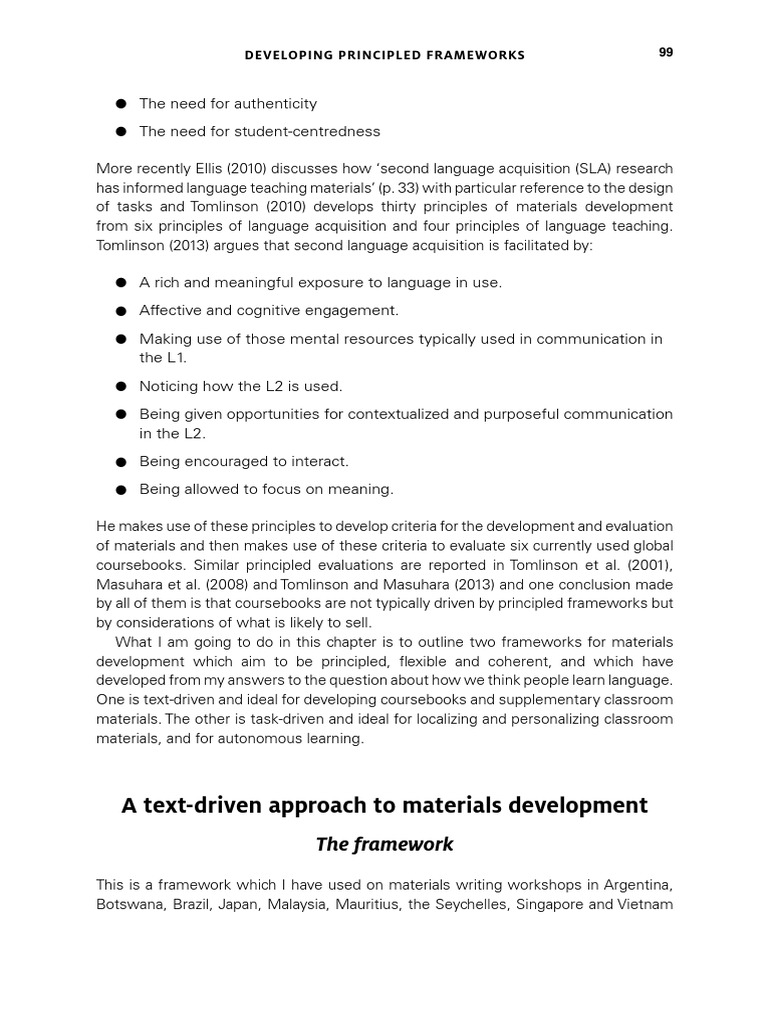 Developing Principled Frameworks for Language Materials | PDF | Second Language Acquisition ...