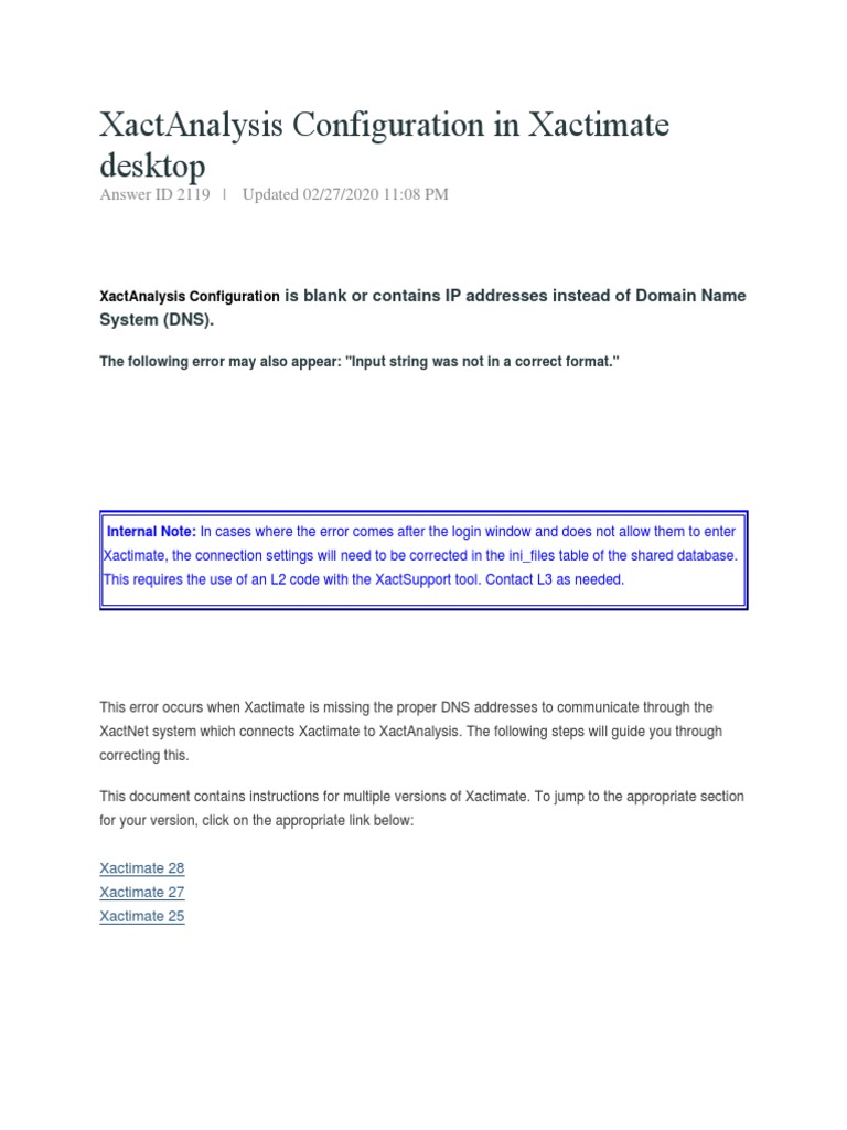 Xactanalysis Configuration in Xactimate Desktop | PDF