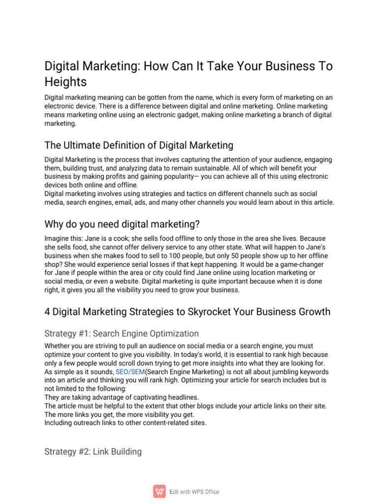 Digital Marketing Article Sample | PDF