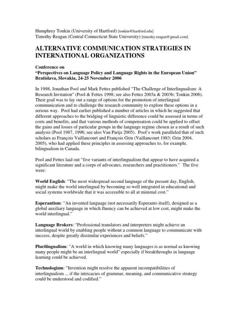 Alternative Communication Strategies | PDF | English Language ...