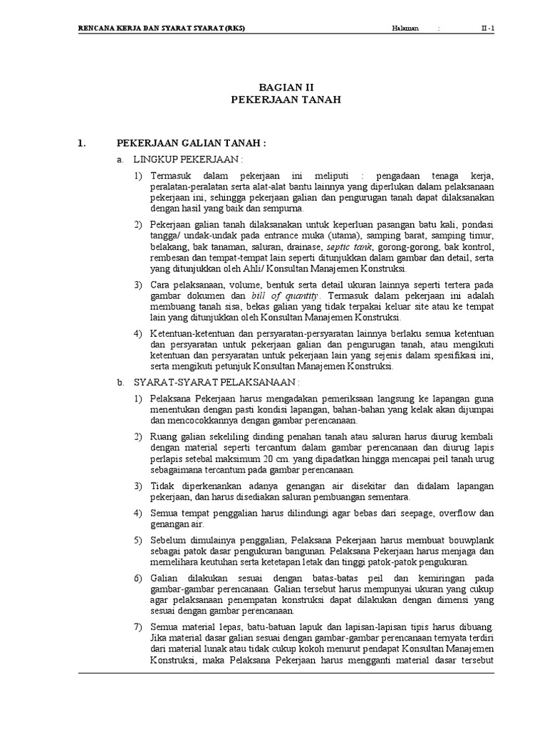 Rencana Kerja Pekerjaan Tanah dan Pemadatan | PDF | Teknologi & Rekayasa