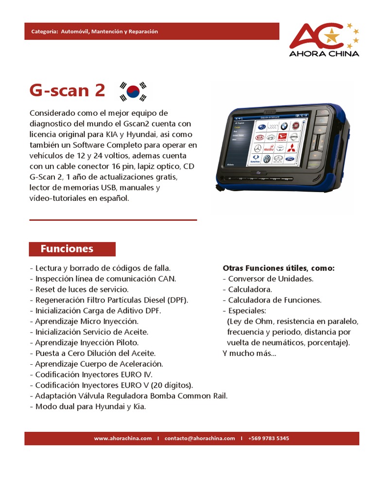 70 G Scan 2 Scanner Universal y Original para Hyundai y Kia | PDF