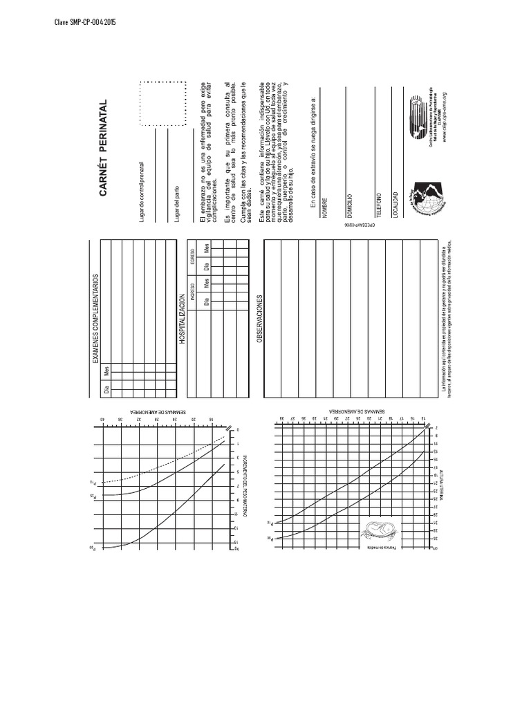 Carnet Perinatal Completo | PDF | El embarazo | Parto