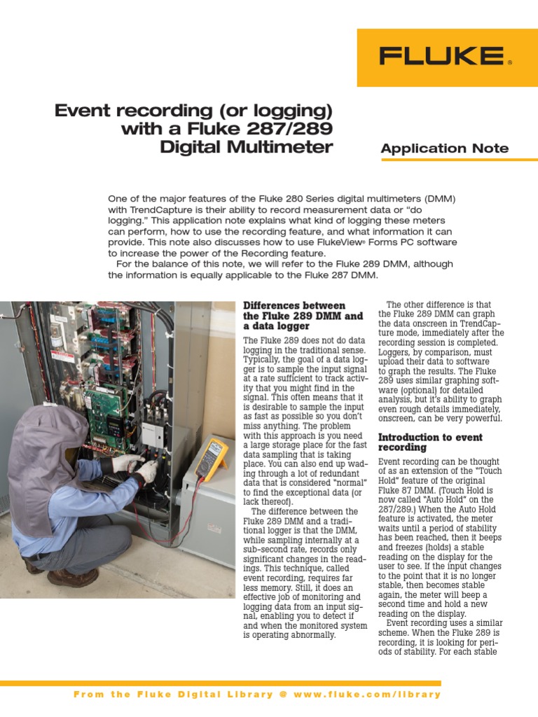 Event Recording or Logging With A Fluke 287289 Digital Multimeter | PDF ...