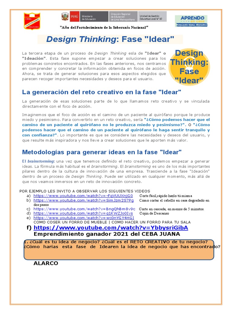 Fase Idear | PDF | Innovación | Cognición