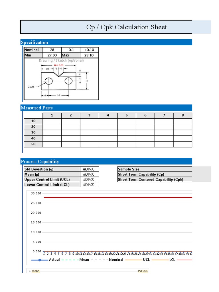 CP CPK Capability Calculation Sheet v3 | PDF | Methodology | Evaluation ...