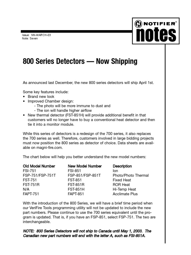 New 800 Series Detectors Launching | PDF | Technology & Engineering