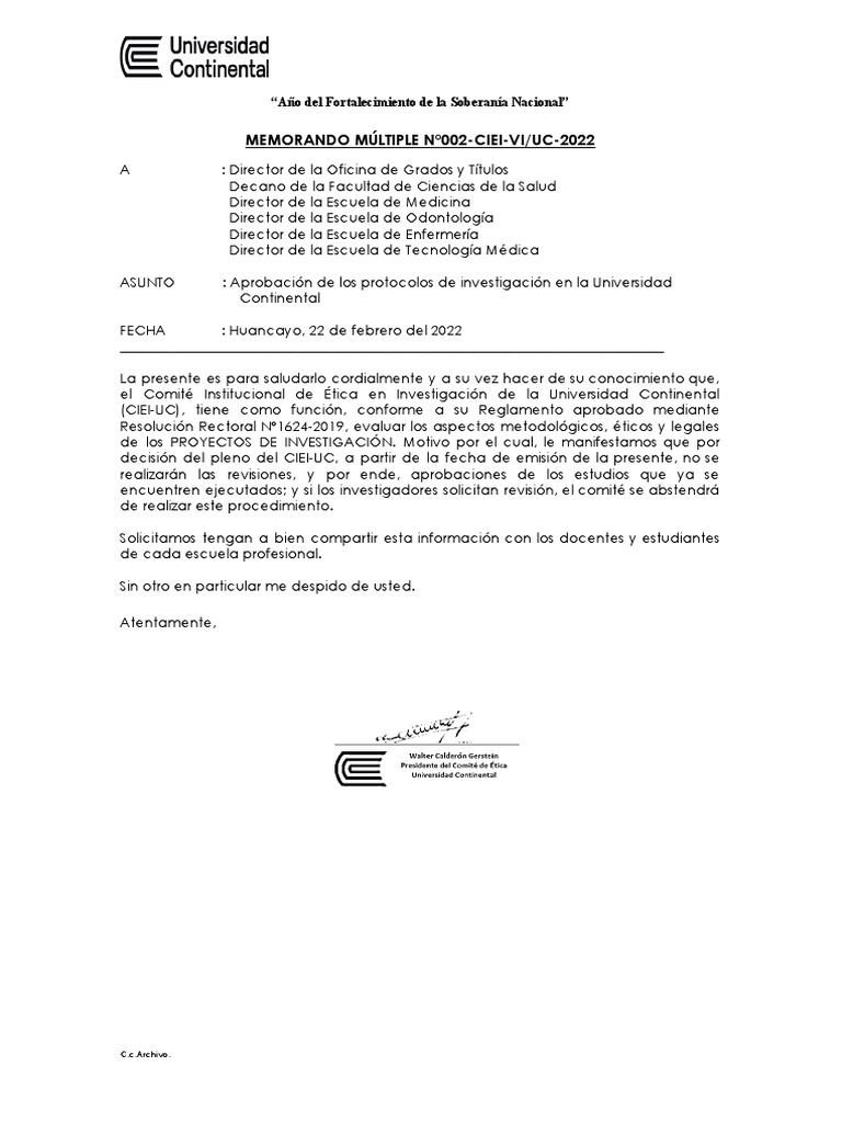 Memorando Multiple N°002 | PDF