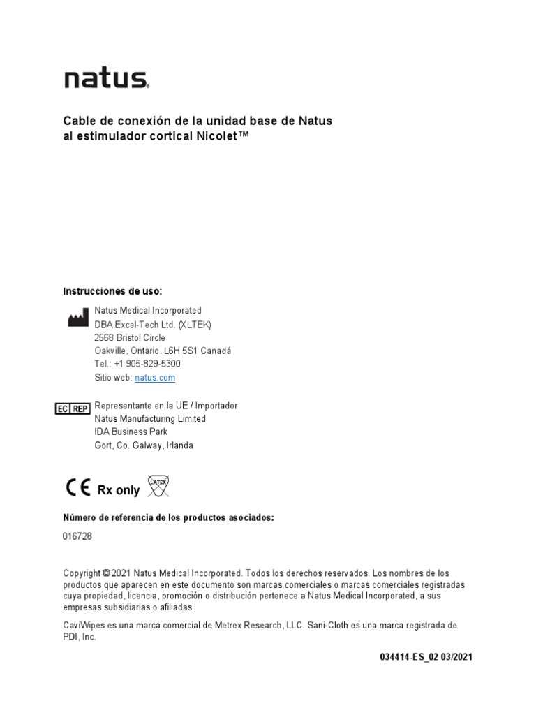 034414-ES - 02 - Natus Base Unit To Nicolet Cortical Stimulator Cable - IFU - WEB | Descargar ...