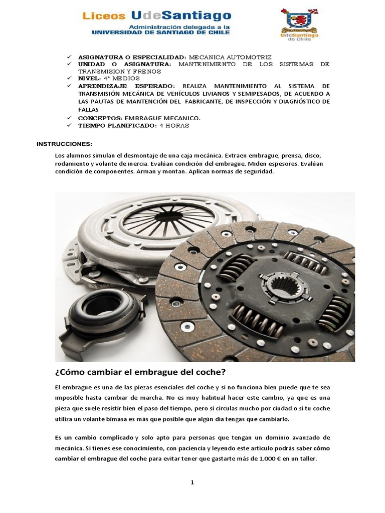 Embrague Mecánico | PDF | Embrague | Transmisión (Mecánica)