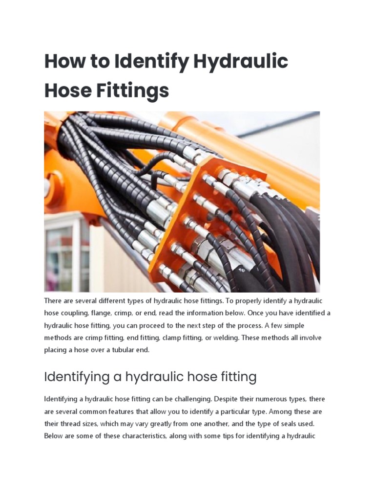How To Identify Hydraulic Hose Fittings | PDF | Manufactured Goods ...