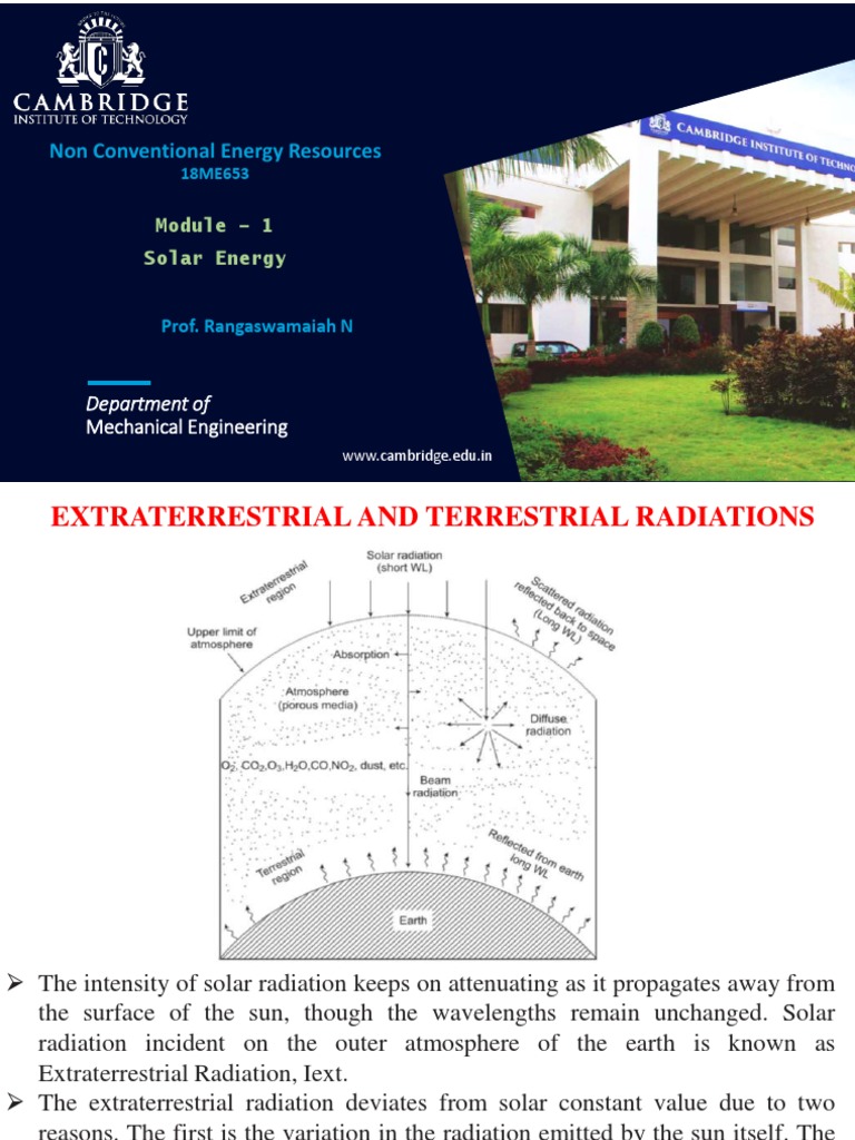 Understanding Solar Radiation: Measuring and Analyzing Extraterrestrial ...