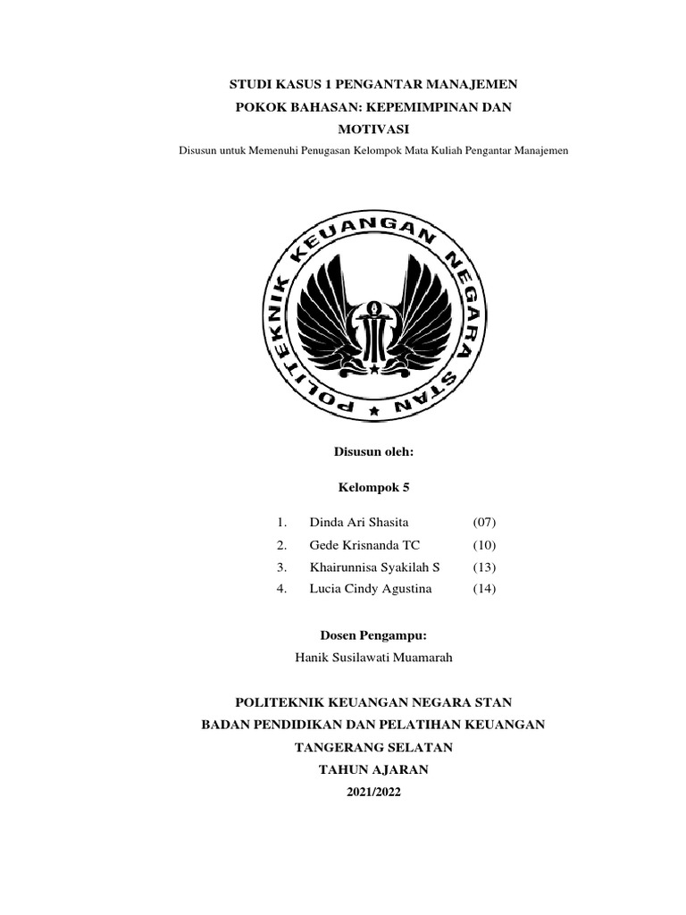 Kelompok 5 - Laporan Tugas Studi Kasus 1 | PDF
