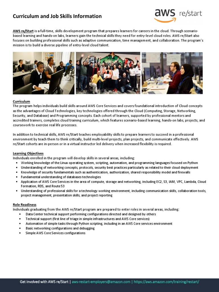 AWS Restart Curriculum and Resources Outline.8.2021 | PDF | Cloud ...