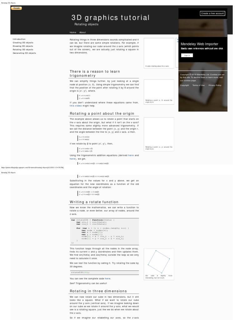3D Graphics Tutorial: There Is A Reason To Learn Trigonometry | PDF ...
