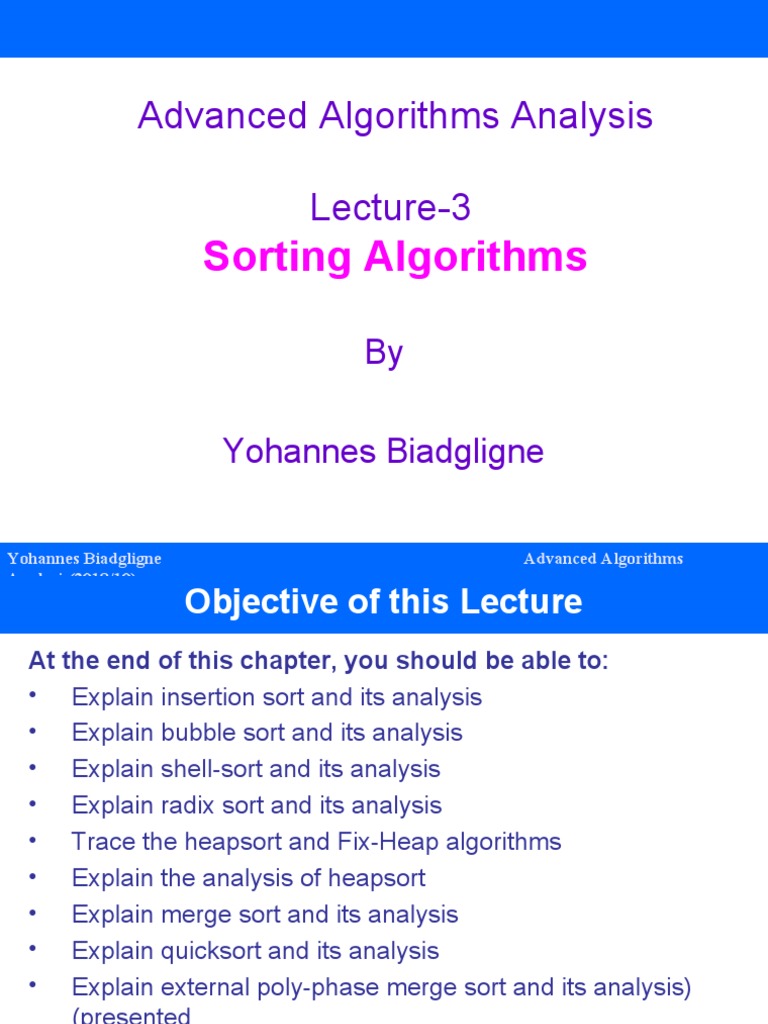 Sorting Algorithms Explained: Analysis & Types | PDF | Computing | Algorithms