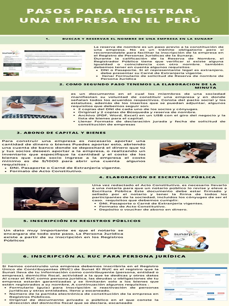 Pasos para Registrar Una Empresa en El Peru | PDF