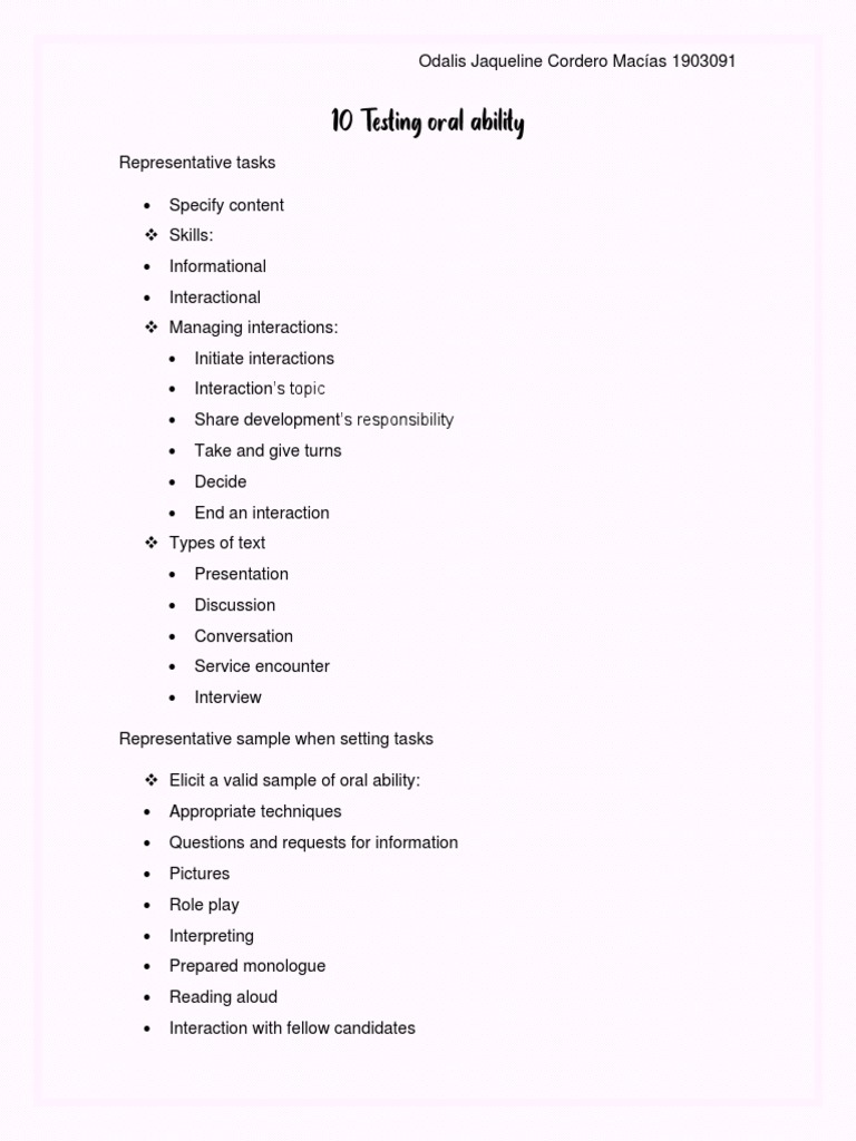 Testing Oral Ability | PDF | Career & Growth