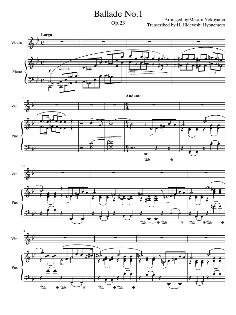 Ballade No.1 Violin | PDF | Musical Compositions | Performing Arts
