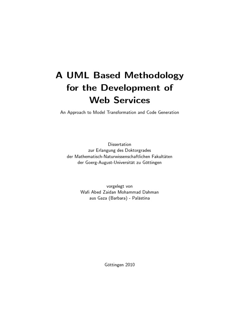 A UML Based Methodology For The Development of Web Services | PDF