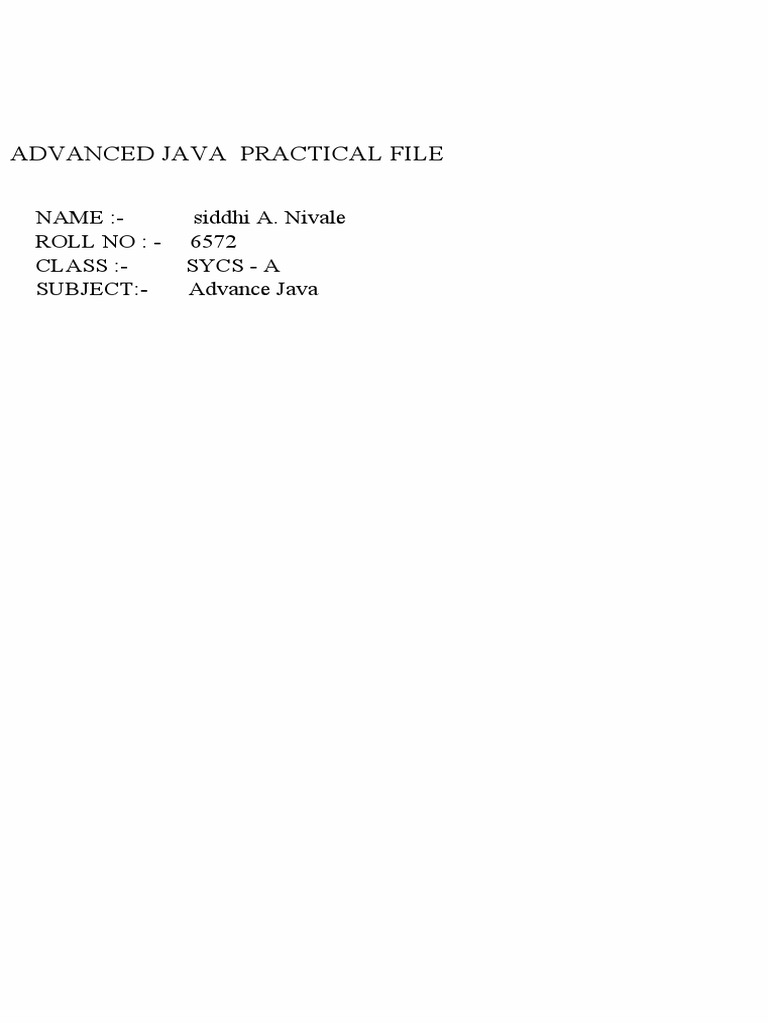 Advanced Java Practical File | PDF | Parameter (Computer Programming ... Advanced Java Practical File | PDF | Parameter (Computer Programming ...