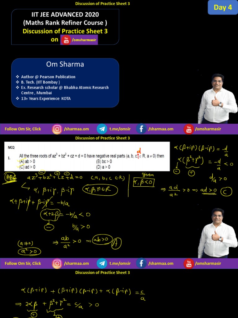 Solution Practice Sheet 3 JEE Adv 2020 Course | Download Free PDF ...