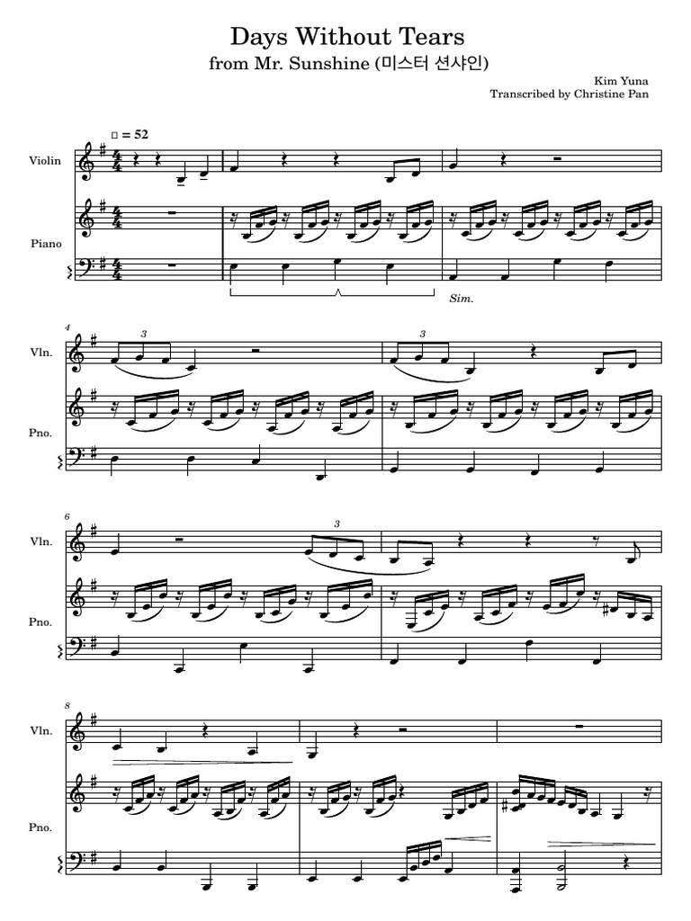 Days Without Tears - Sheet Music | PDF