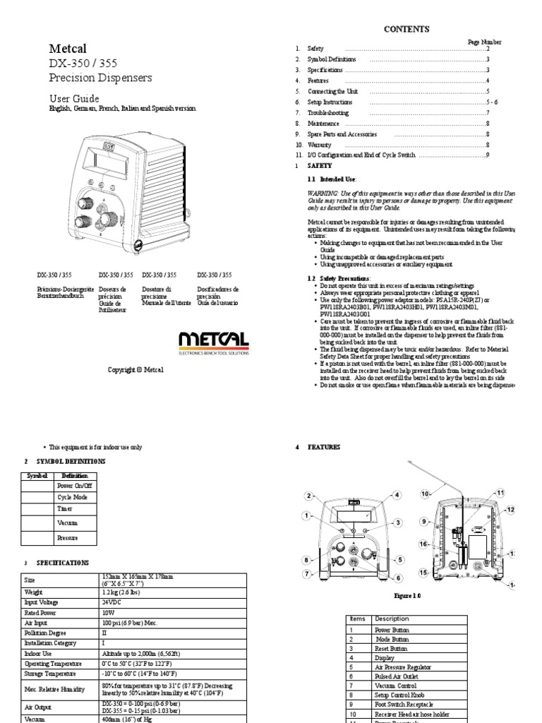 DX 350 User Manual Multi Language | PDF | Switch | Manufactured Goods