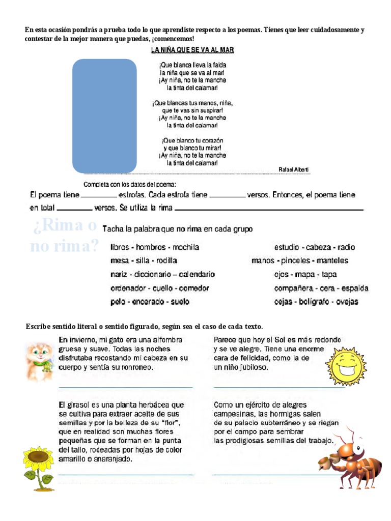 Actividad POEMAS | PDF | Recursos poéticos