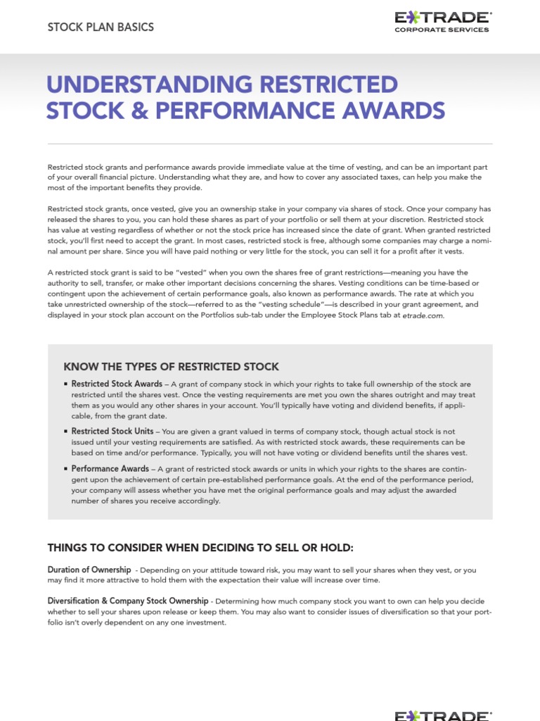 CSG Participant Restricted Stock | PDF | Stocks | Vesting