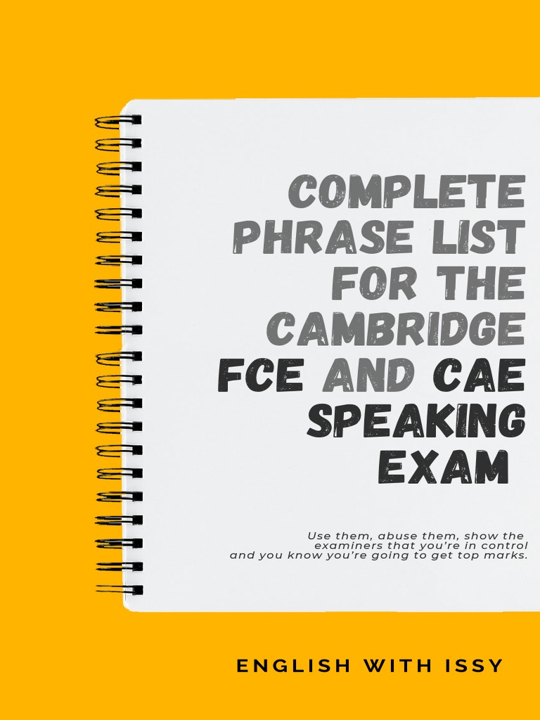 FCE & CAE Speaking Phrases | PDF | Test (Assessment) | Question