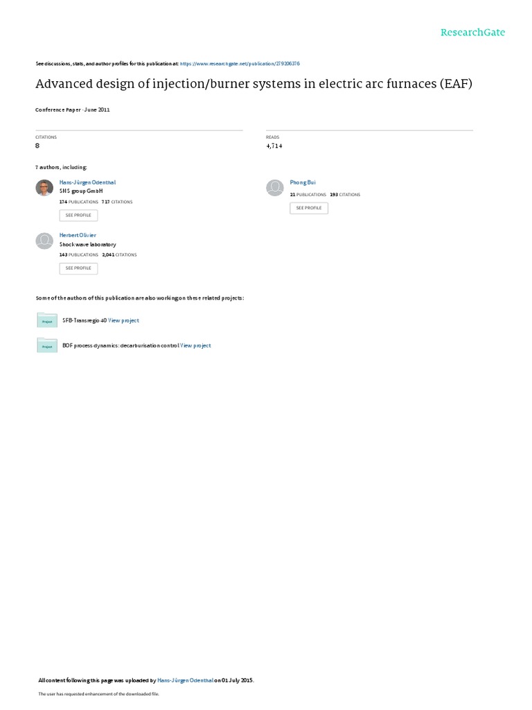 Advanced Design of Burner-Injector Systems in EAF | PDF | Nozzle ...