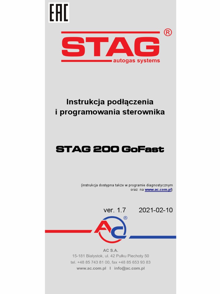 STAG 200 GoFast Instrukcja PL | PDF