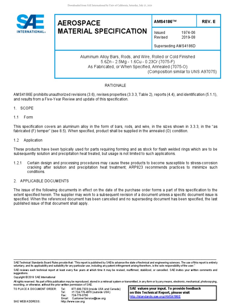 Aerospace Material Specification | PDF | Heat Treating | Specification ...