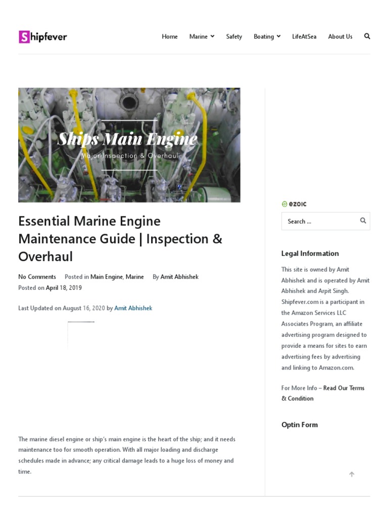 Essential Marine Engine Maintenance Guide - Inspection & Overhaul | PDF ...