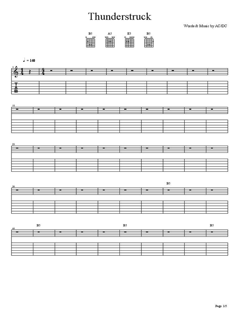 AC/DC - Thunderstruck | PDF