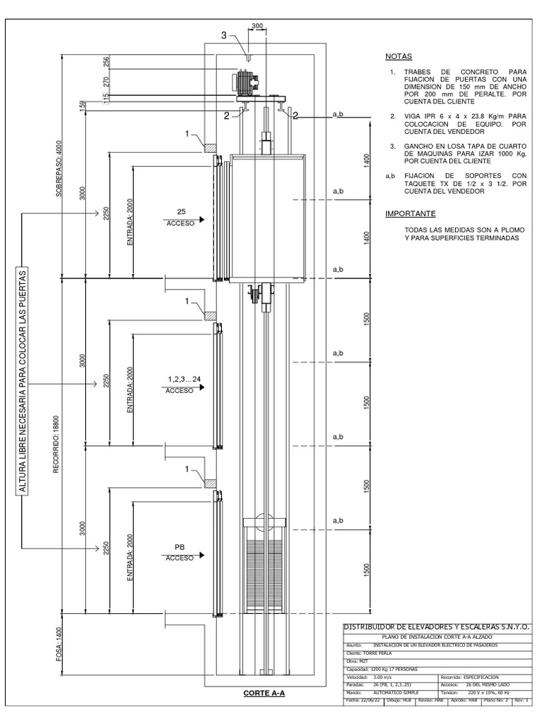 Ficha Técnica de Elevador | PDF