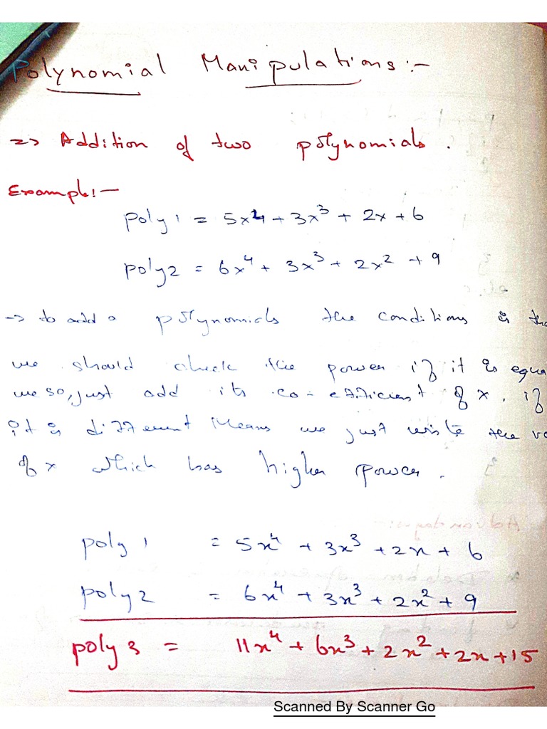 Polynomial Manipulation | PDF