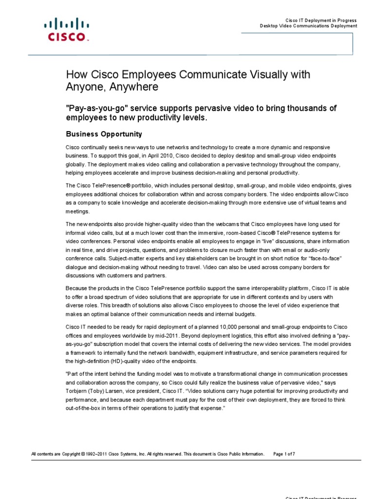 How Cisco Employees Communicate Visually With Anyone, Anywhere (Case ...