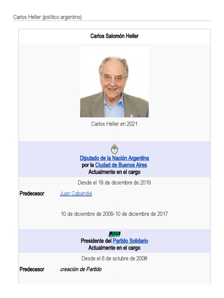Carlos Heller: Político y Bancario Argentino | PDF | Argentina