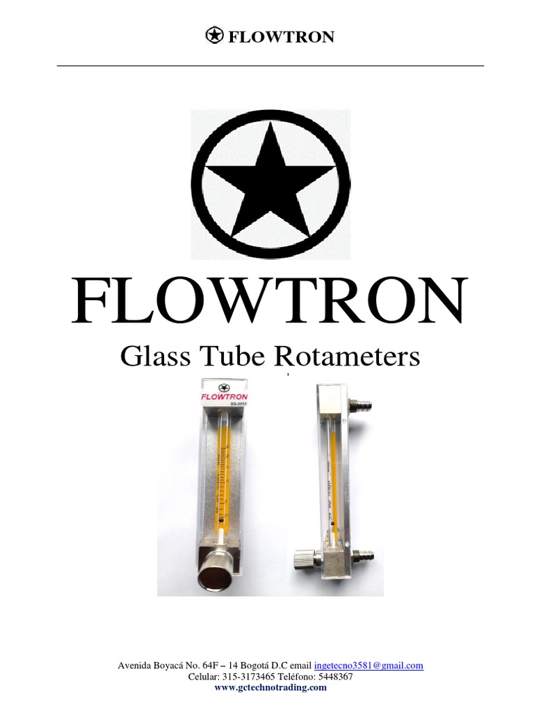 FLOWTRON Glass Tube Rotameters Rotameters GC-TECHNOTRADING | PDF | Flow Measurement | Valve